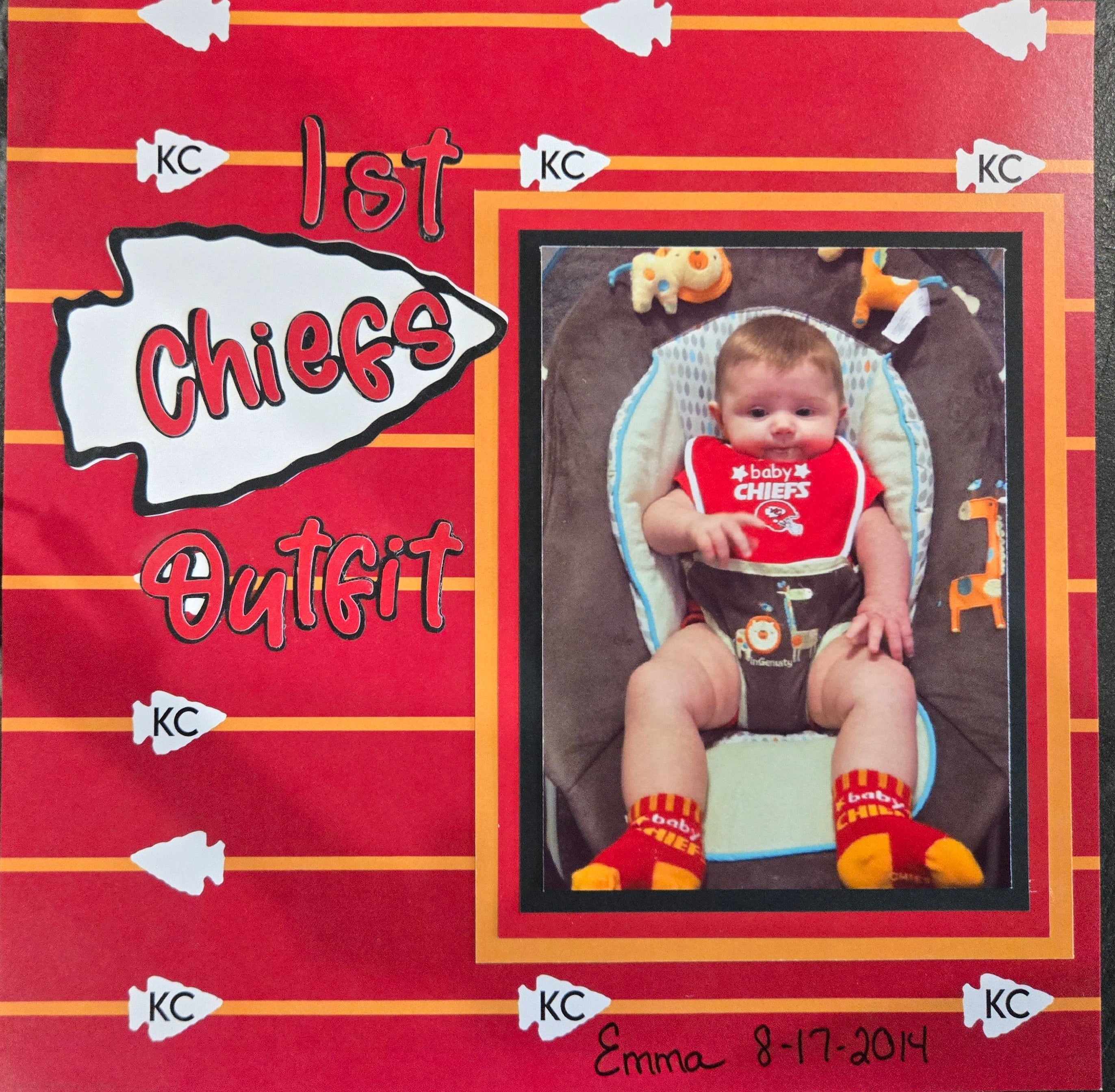 Kansas City Chiefs Baby Scrapbook Layout – Country Croppers