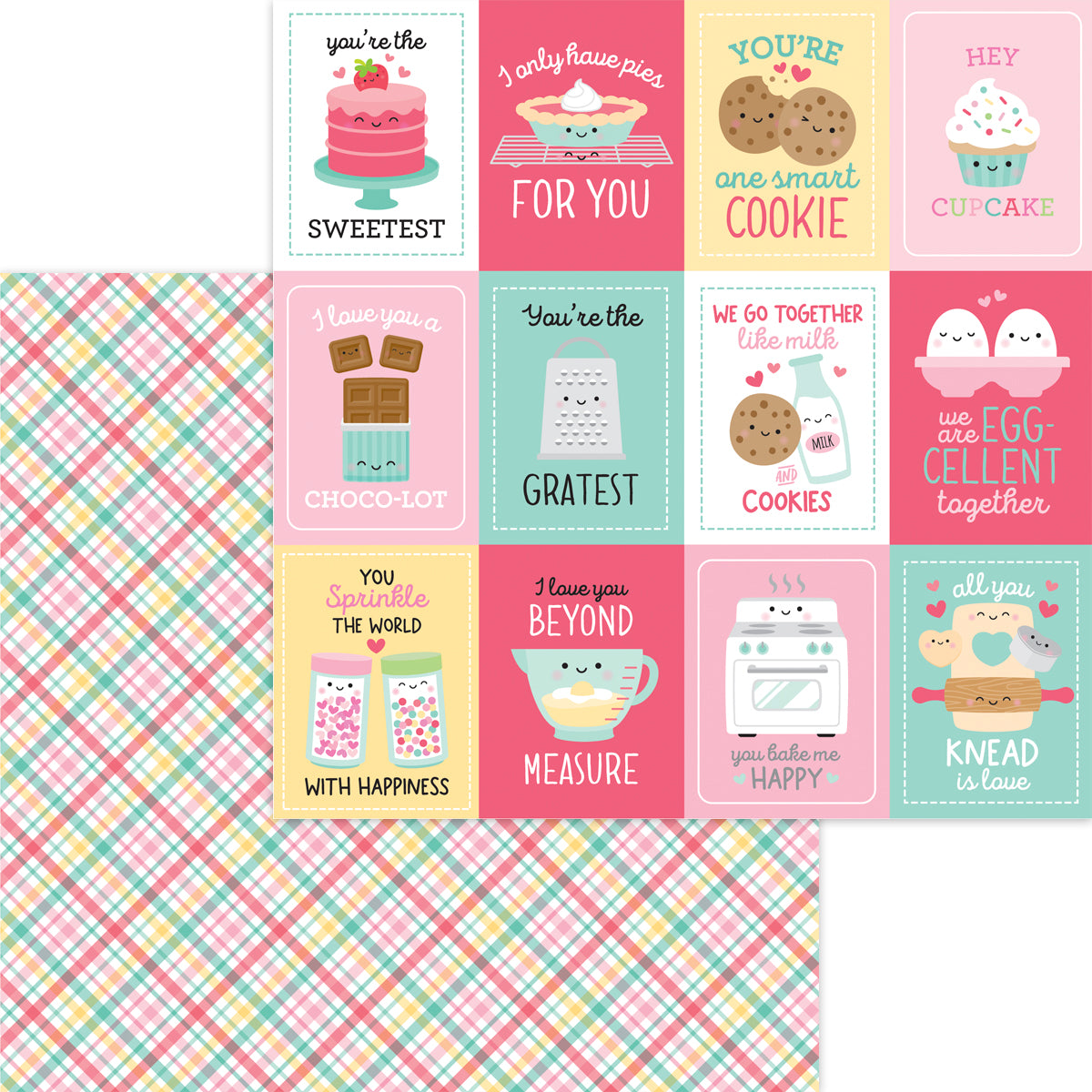 Cake Plaider - Made With Love - 12X12 Scrapbook Paper – Country Croppers