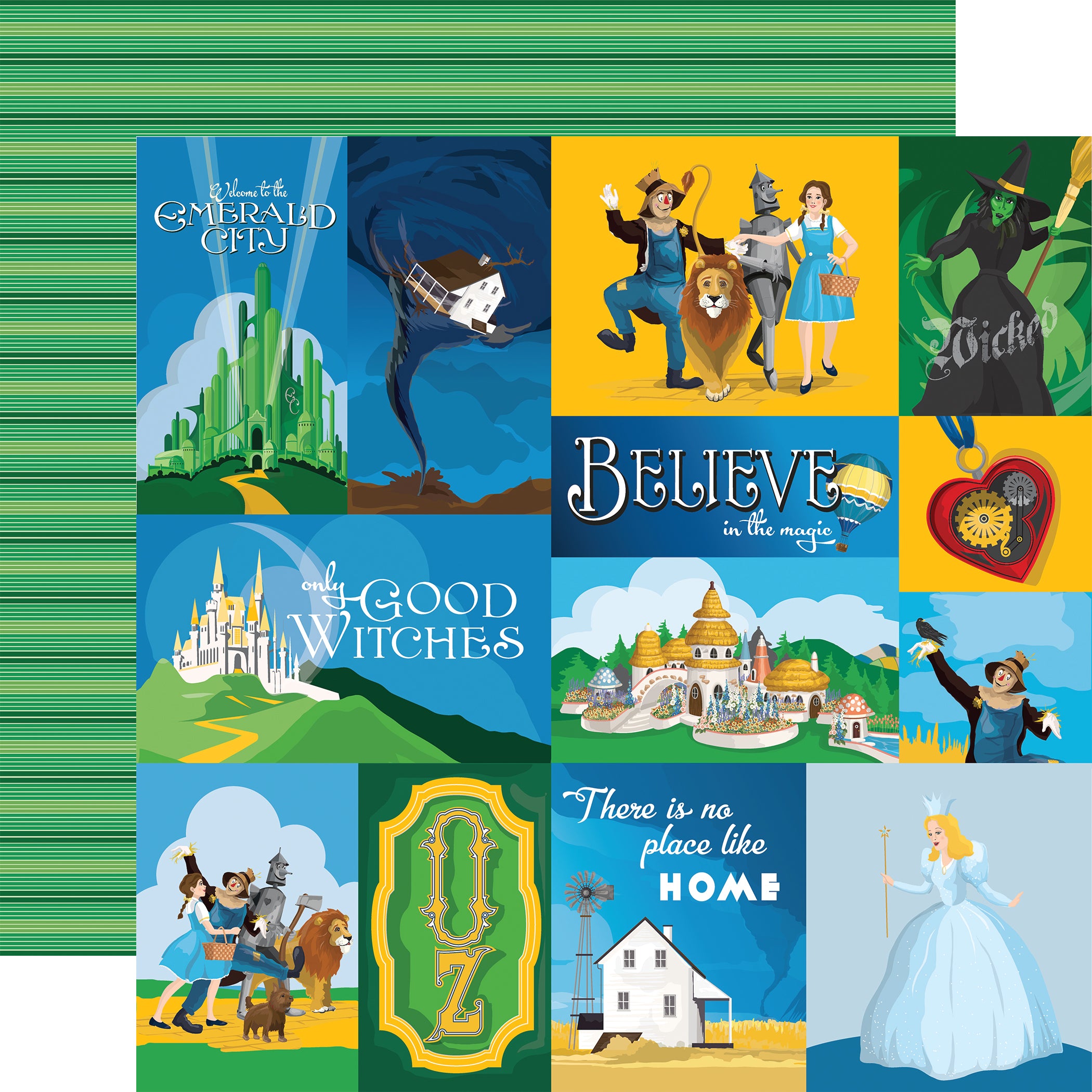Multi Journaling Cards Wizard of oz 12x12 Scrapbook Papers – Country ...