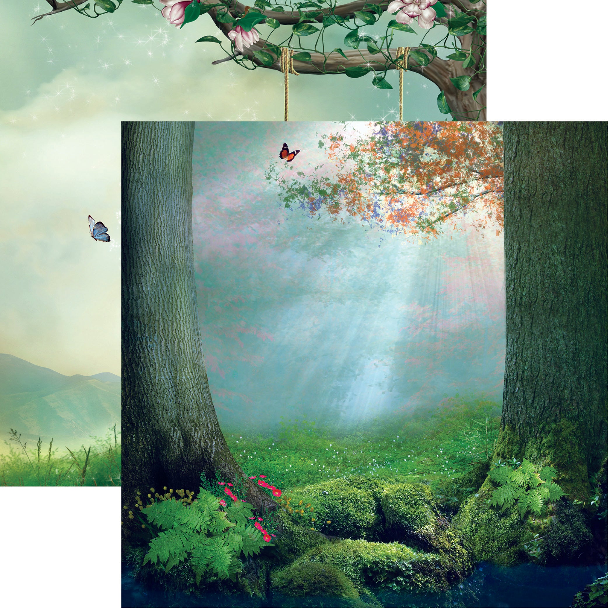 Butterfly Bliss - Enchanted Forest - 12X12 Scrapbook Paper – Country ...
