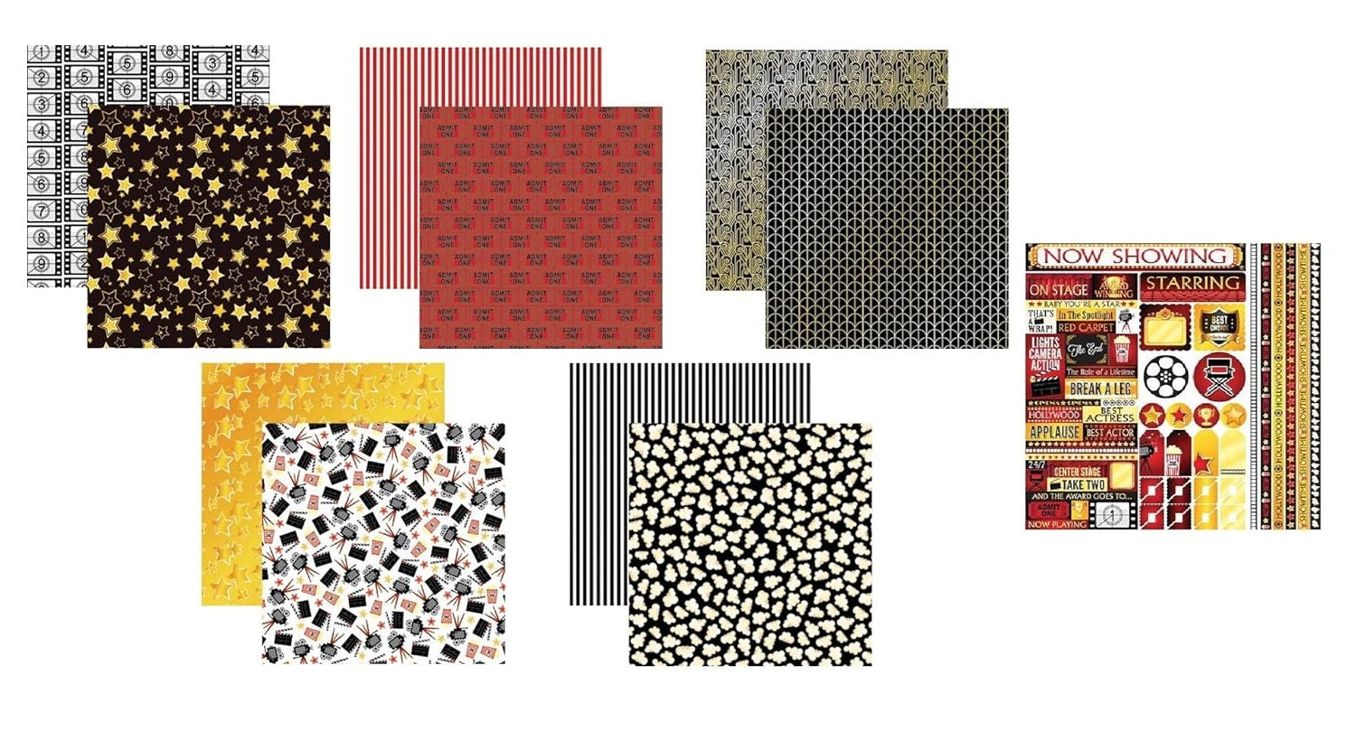 Now Showing Movies 12x12 Scrapbook Papers & Stickers Set – Country Croppers
