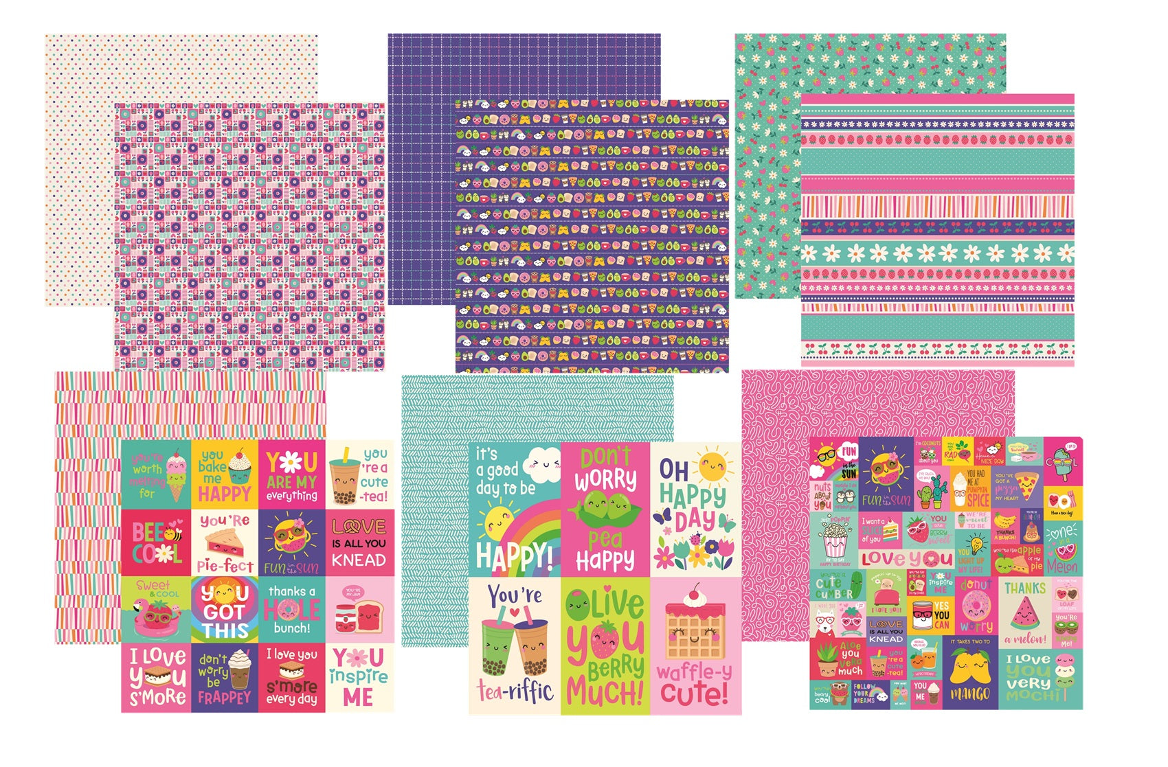 Oh Happy Day - 12x12 Scrapbook Paper Assortment Set - 6 Sheets ...