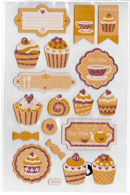 Glitter Kraft Stickers - Glitter Cupcakes – Country Croppers