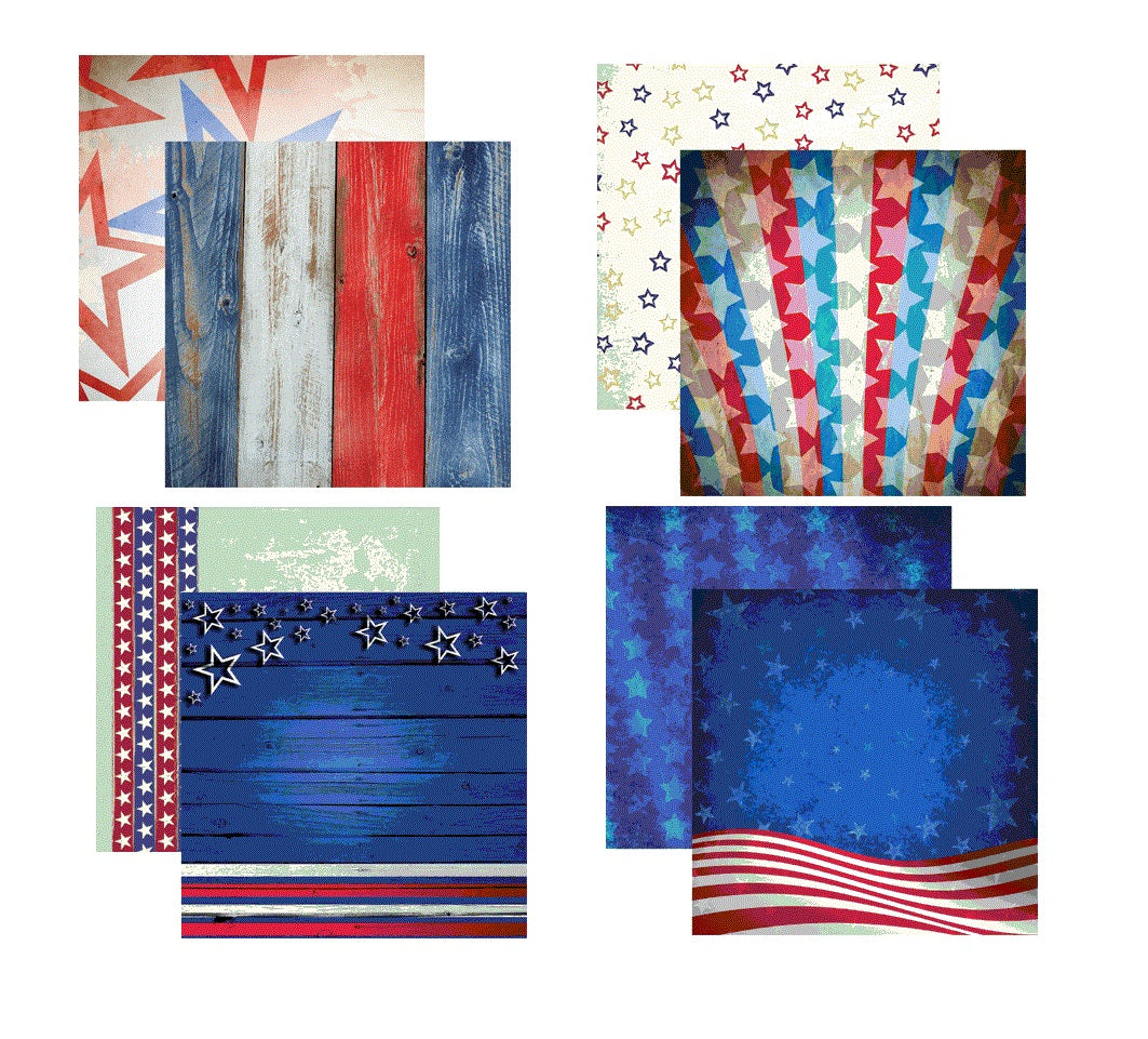 American Vintage 2 - 12x12 Scrapbook Papers Set - 4 Sheets – Country ...