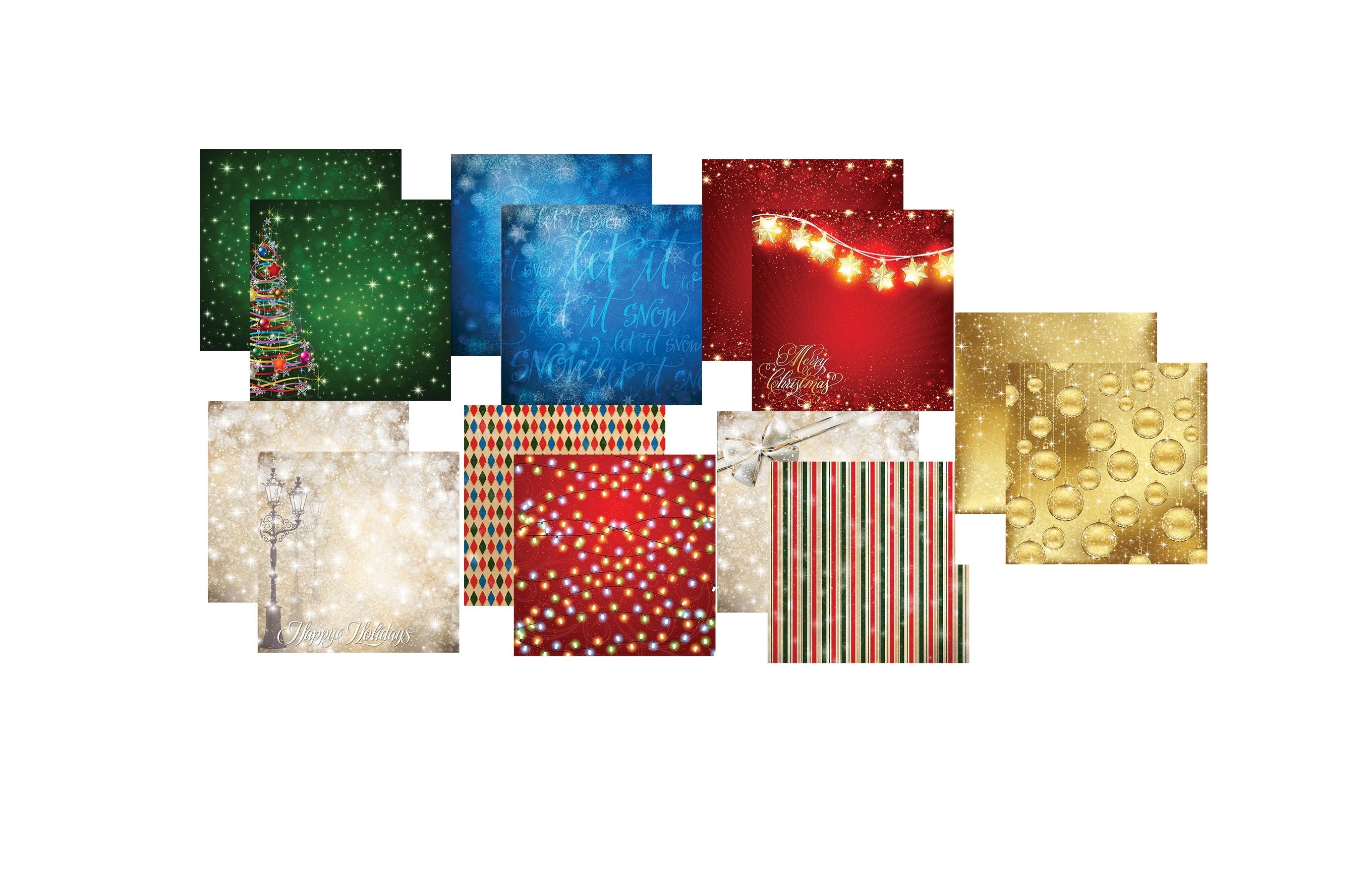 Magical Christmas Scrapbook Papers Assortment Set - 7 Sheets – Country ...