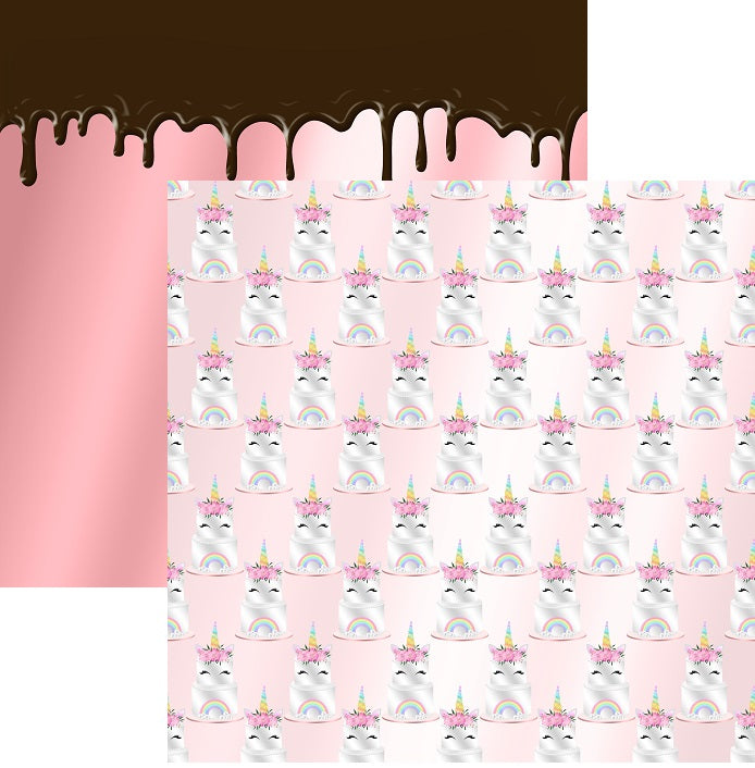 Unicorn Cake - Unicorn Cakes Scrapbook Paper 12x12 – Country Croppers
