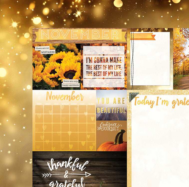 November Calendar Girl 12x12 Scrapbook Paper - 5 Sheets by Bo Bunny ...