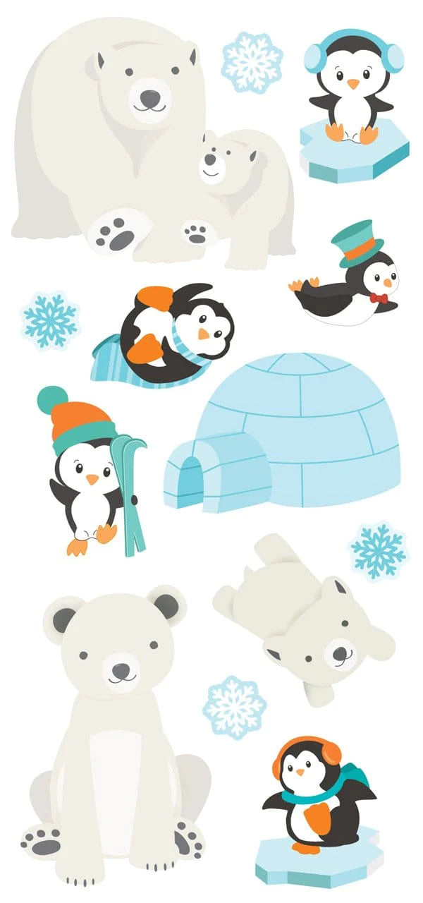 Puffy Polar Animals Stickers Polar Bears and Penguins – Country Croppers