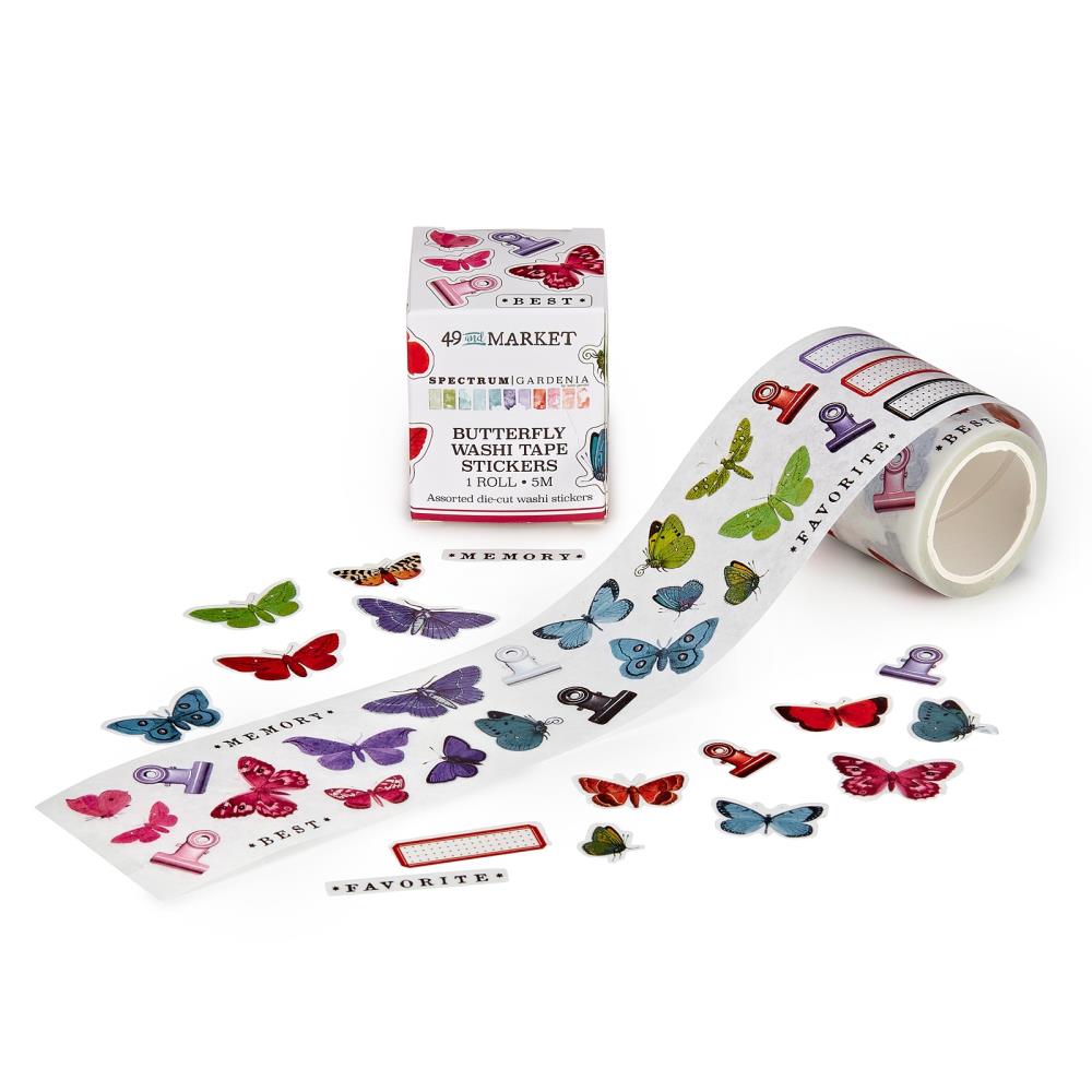 Spectrum Gardenia Butterfly Washi Sticker Rolls - 49 and Market ...