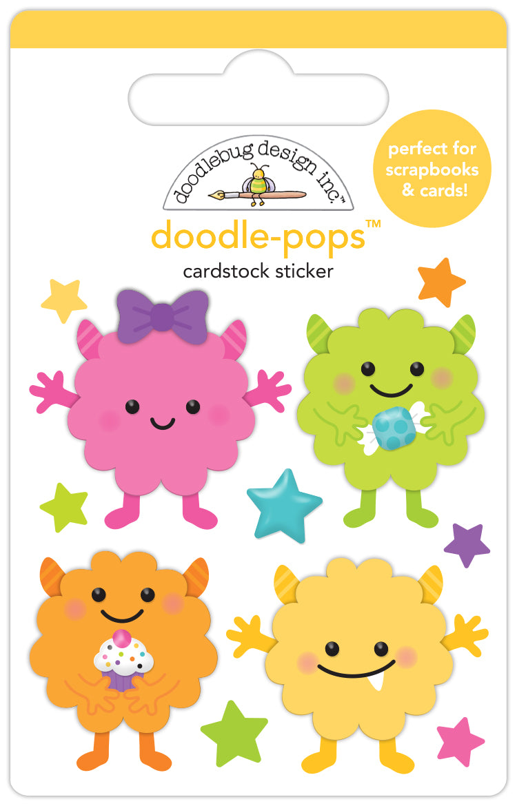 Mini Monsters - Monster Madness Doodle Pops 3d Stickers – Country Croppers