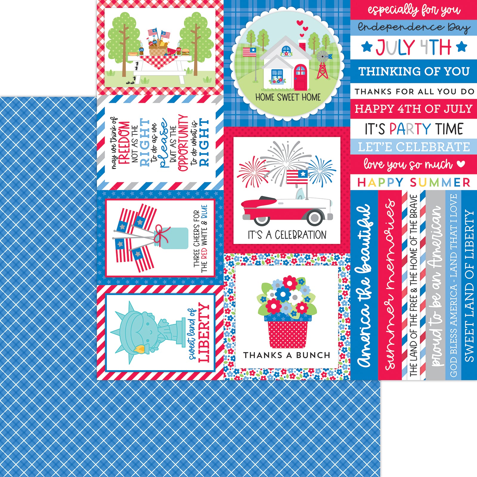 Blast of Blue - Hometown USA Scrapbook Paper – Country Croppers