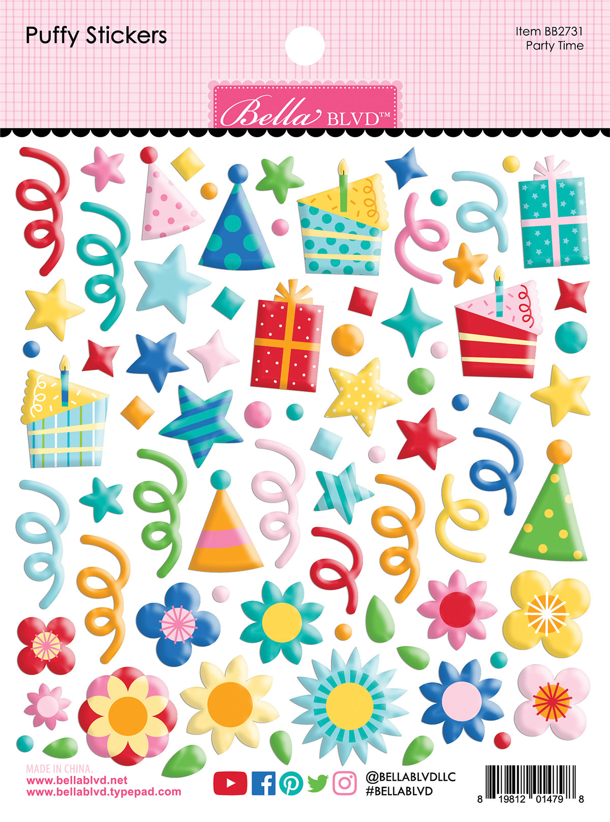 Birthday Bash Party Time Puffy Icon Stickers – Country Croppers