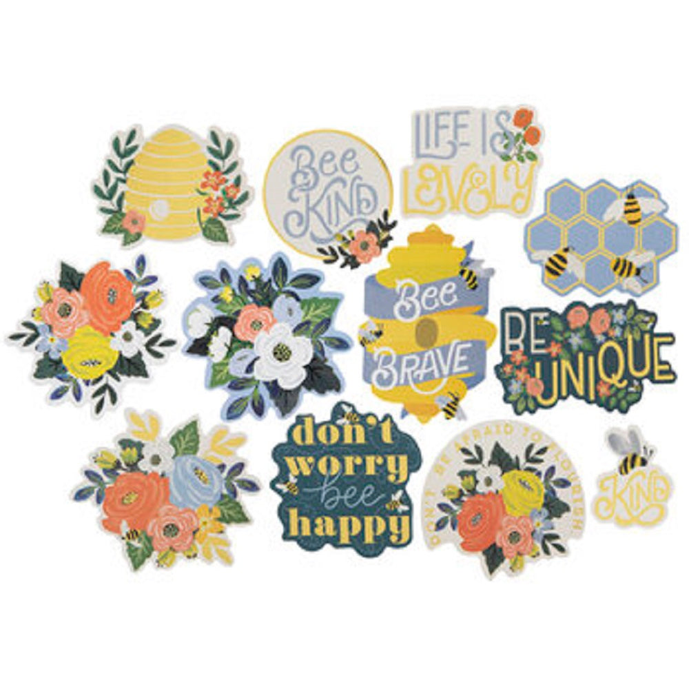 Floral Bee Die Cut Stickers Set - 36 Pieces – Country Croppers