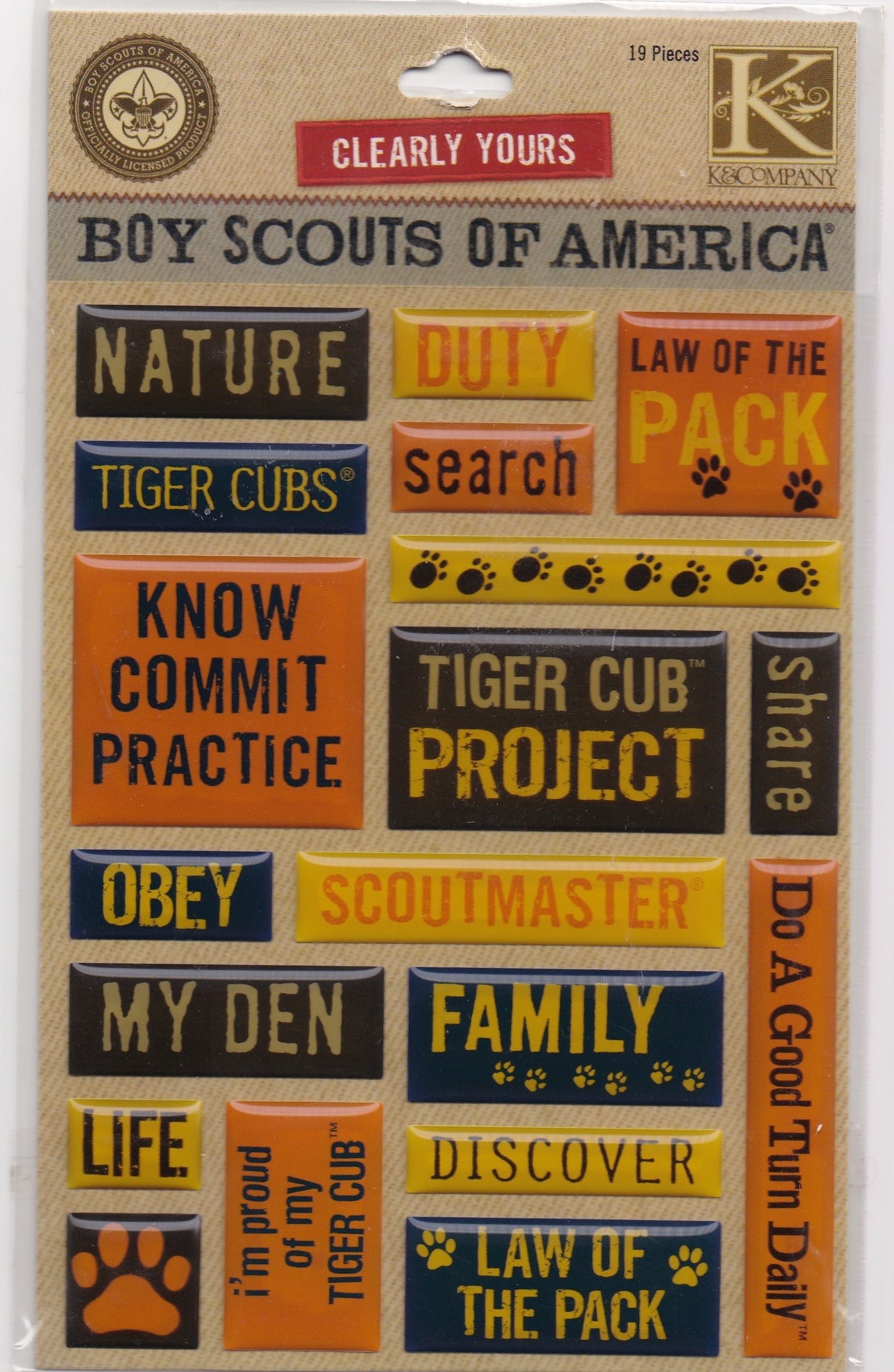 Boy Scouts Tiger Cub 3d Epoxy Clearly Yours Stickers by K&Co – Country ...
