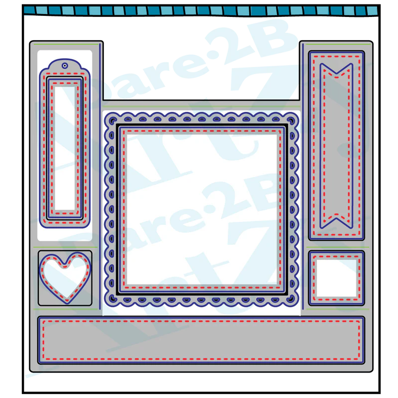 Horizontal Center Step Card Die Set A2 Size – Country Croppers