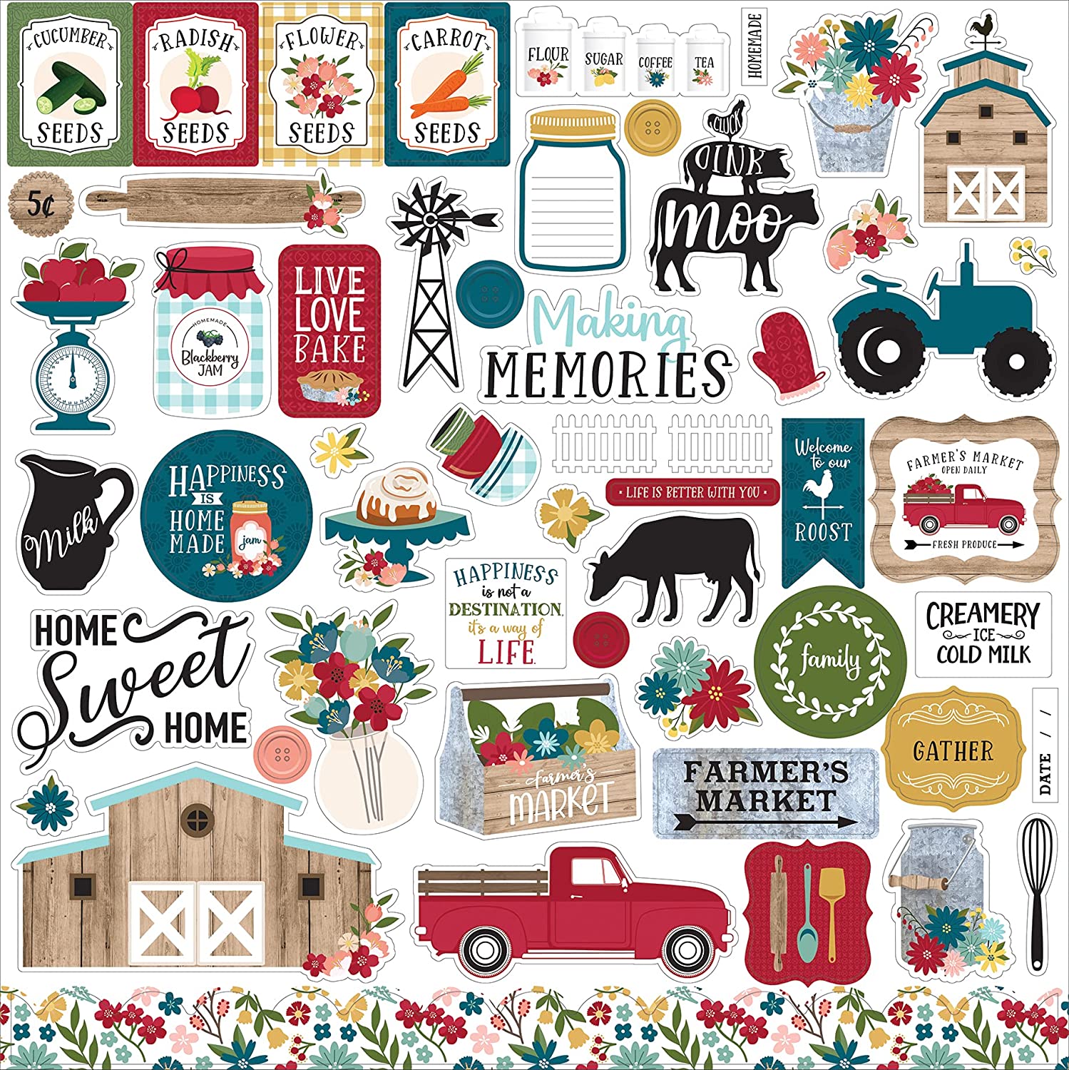 Farmers Market Element Stickers 12x12 Sheet – Country Croppers