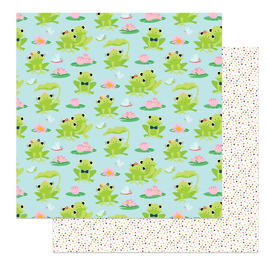 Scrapbook Paper Frog Quack Quack Green Frog Design Style Metal Cutting