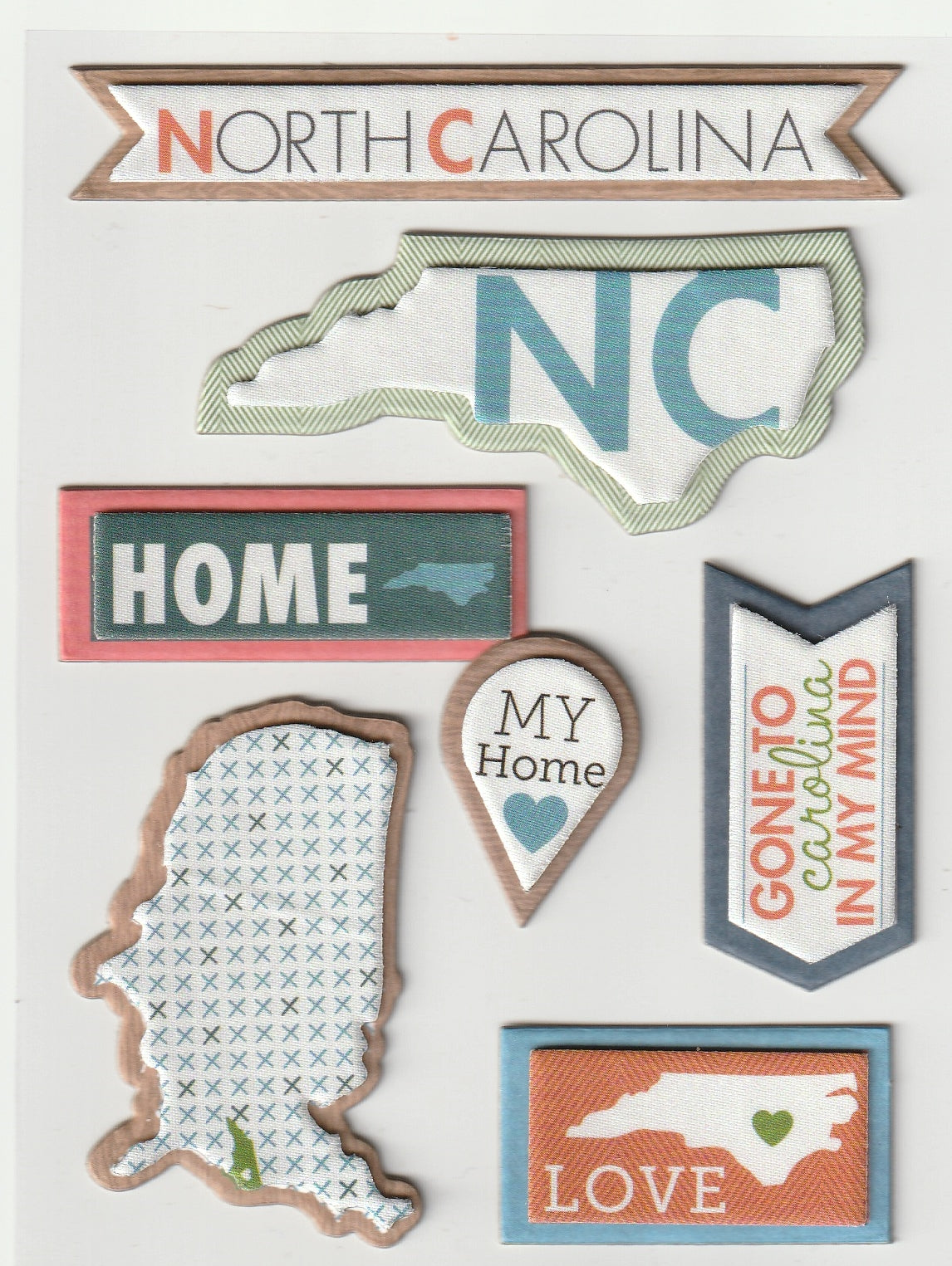 North Carolina State 3-d Icon Stickers Set – Country Croppers