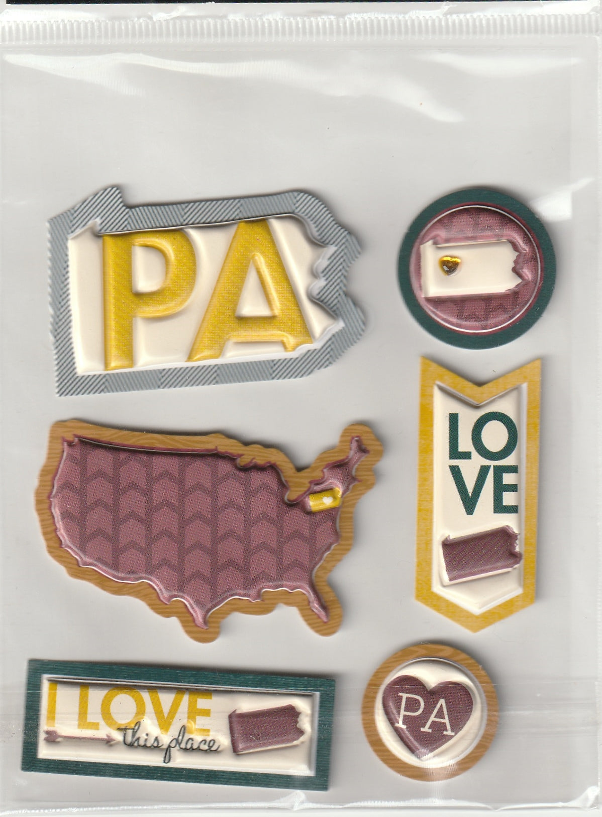 Pennsylvania State 3-d Icon Stickers Set – Country Croppers