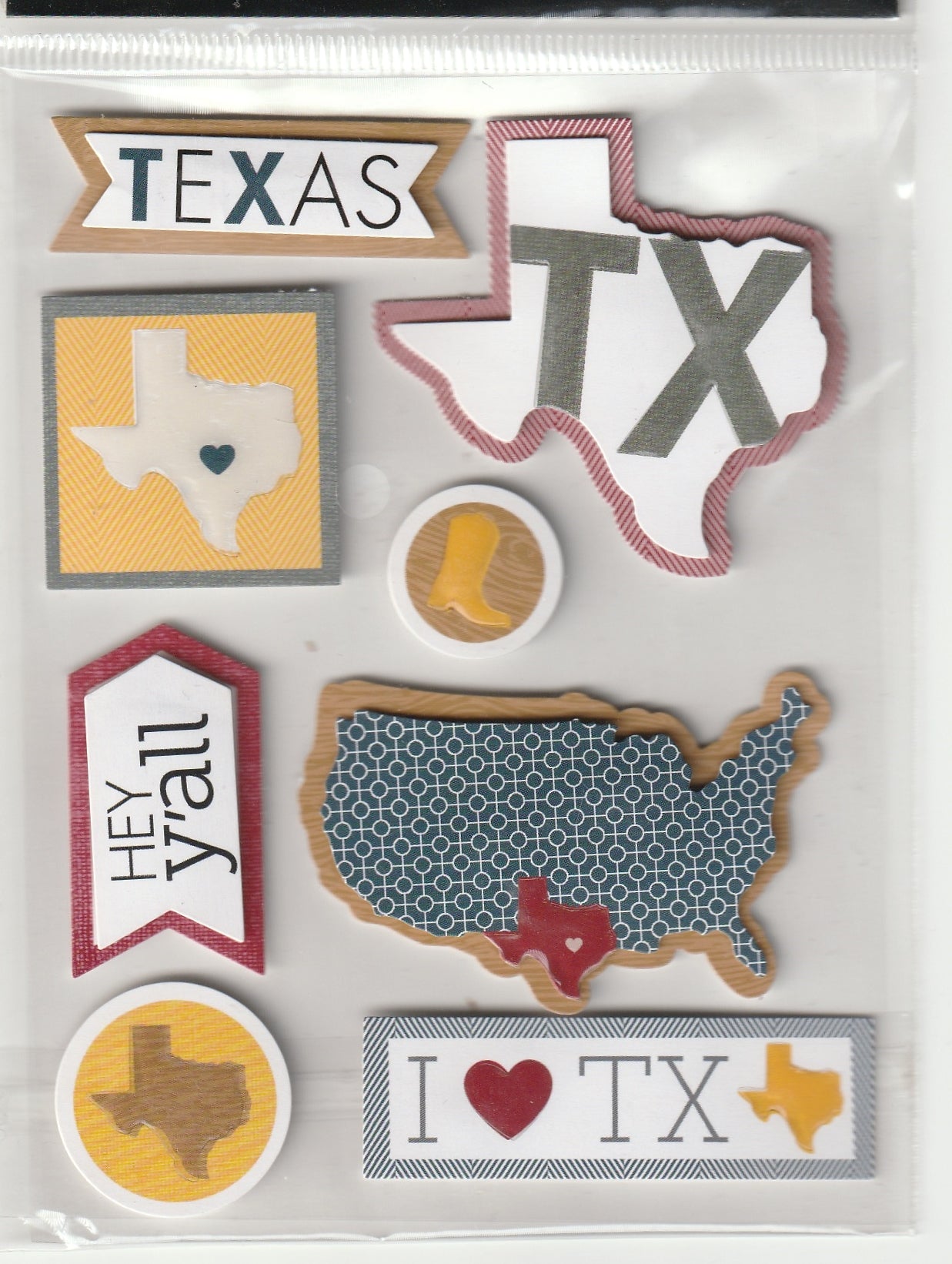 Texas State 3-d Icon Stickers Set – Country Croppers