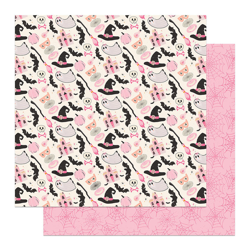 Boo Things - Lil boo Thing 12x12 Pink Halloween Scrapbook Paper ...