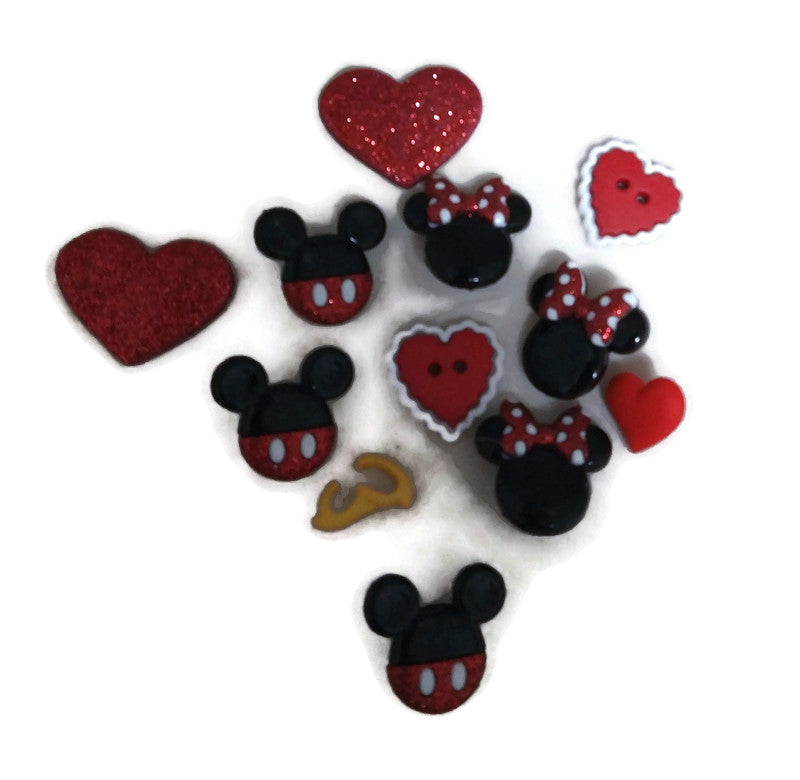 Mickey and Minnie Mouse Love Buttons Assortment Set – Country Croppers