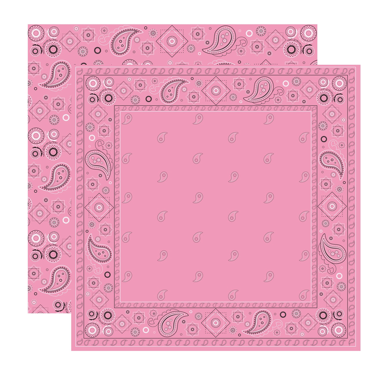 Pink Cowboy Bandana Double Sided 12x12 Scrapbooking Paper – Country ...