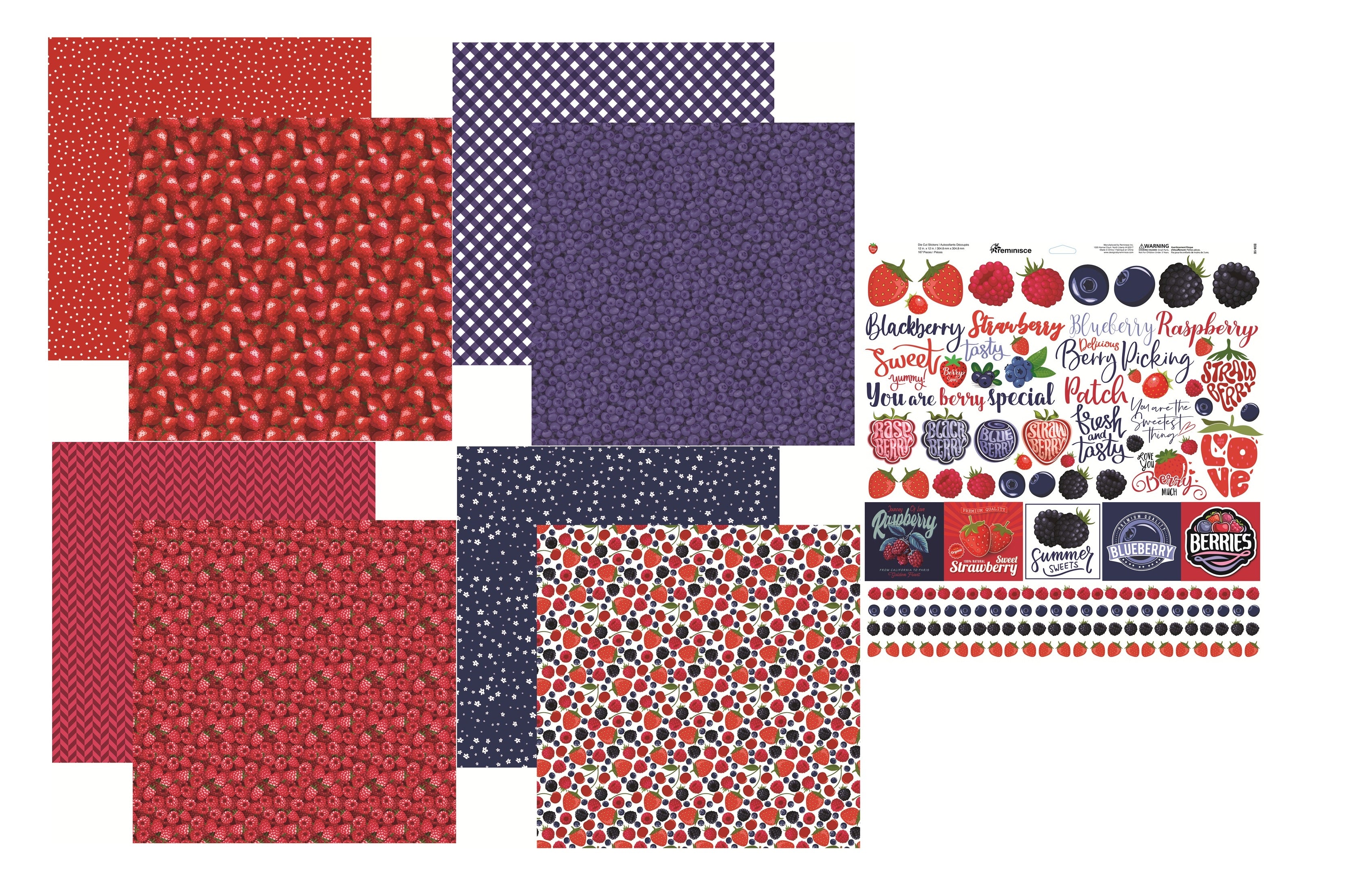 Berry Sweet - 12x12 Scrapbook Papers and Stickers Kit – Country Croppers