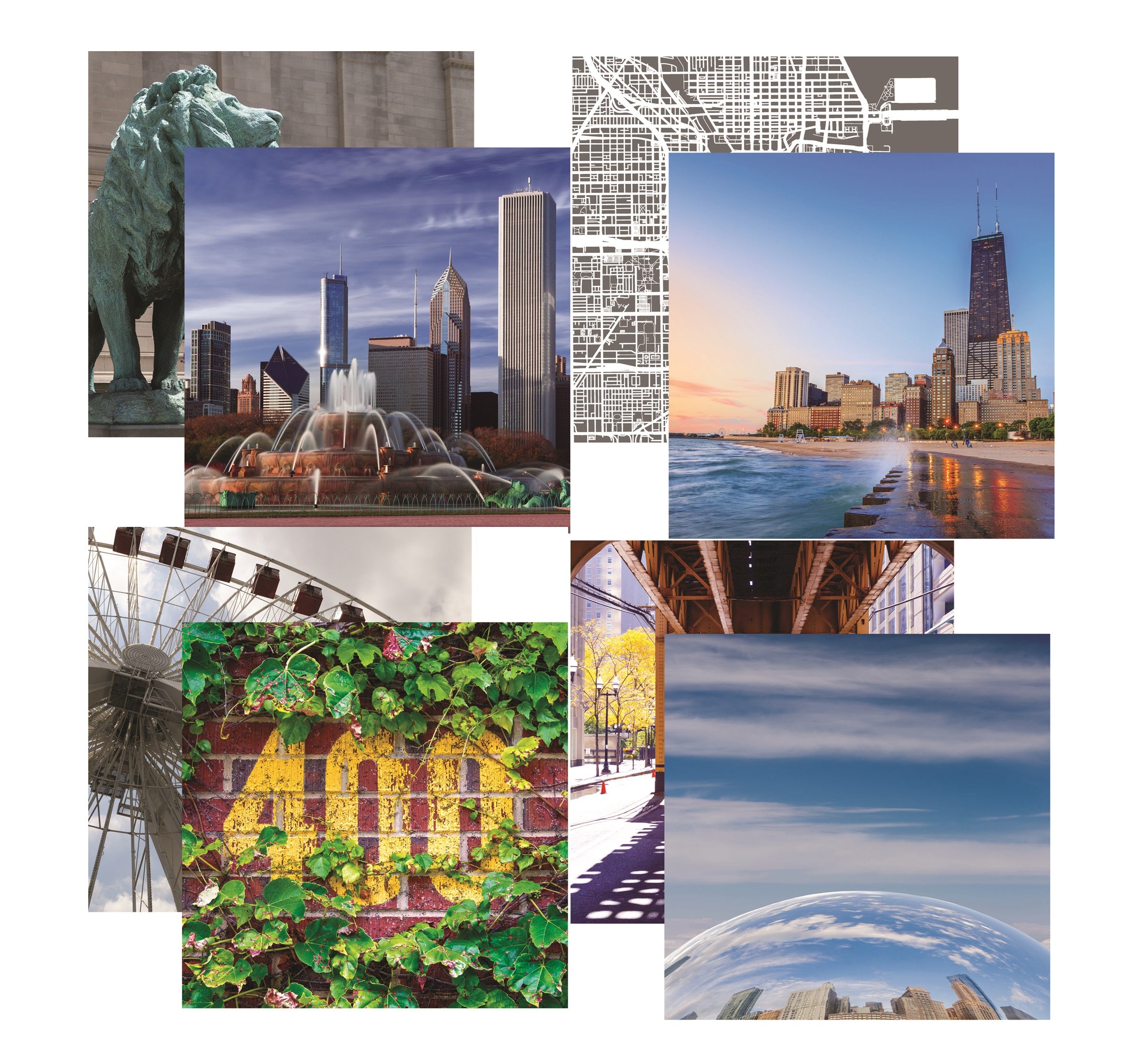 Chicago - 12X12 Travel Scrapbook Paper Assortment Set - 4 sheets ...