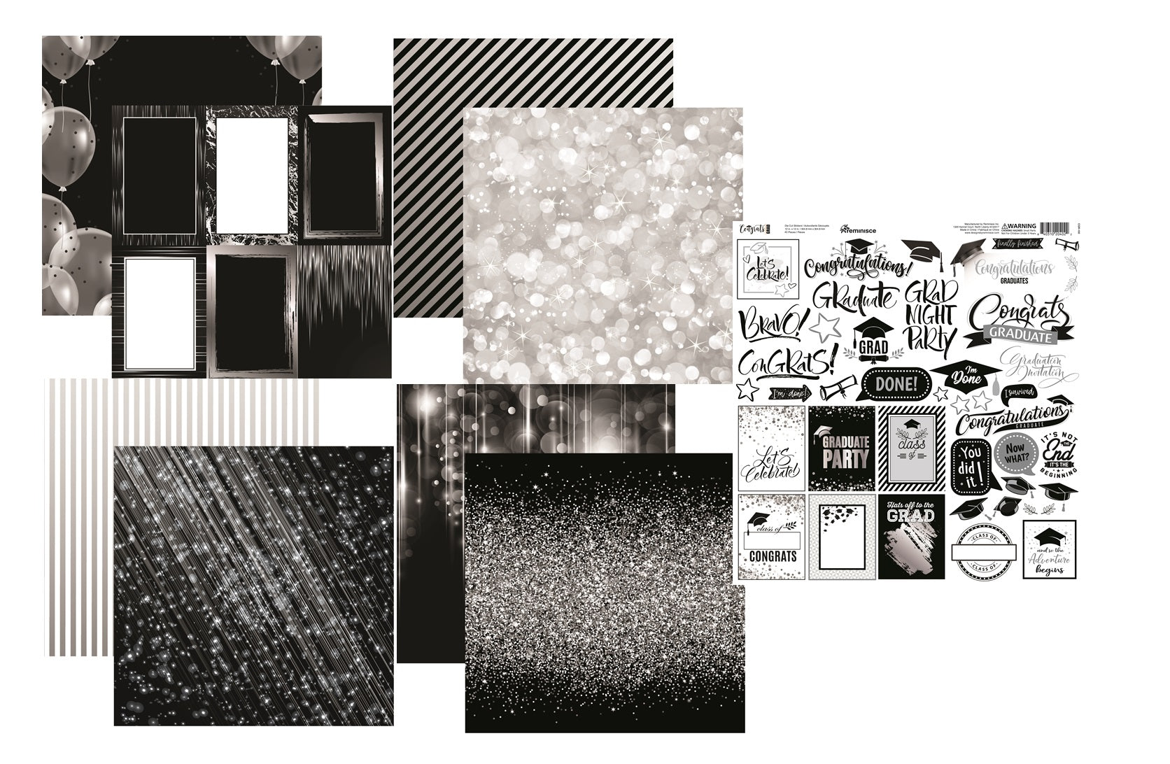 Congrats Grad 12x12 Scrapbook Papers and Stickers Set – Country Croppers