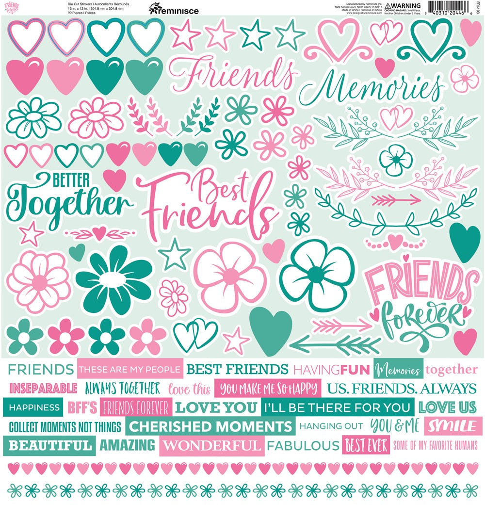 Friends Forever Scrapbook Stickers 12x12 Sheet – Country Croppers