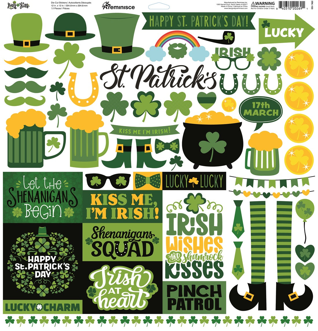 Irish Kiss Stickers 12x12 Sheet – Country Croppers
