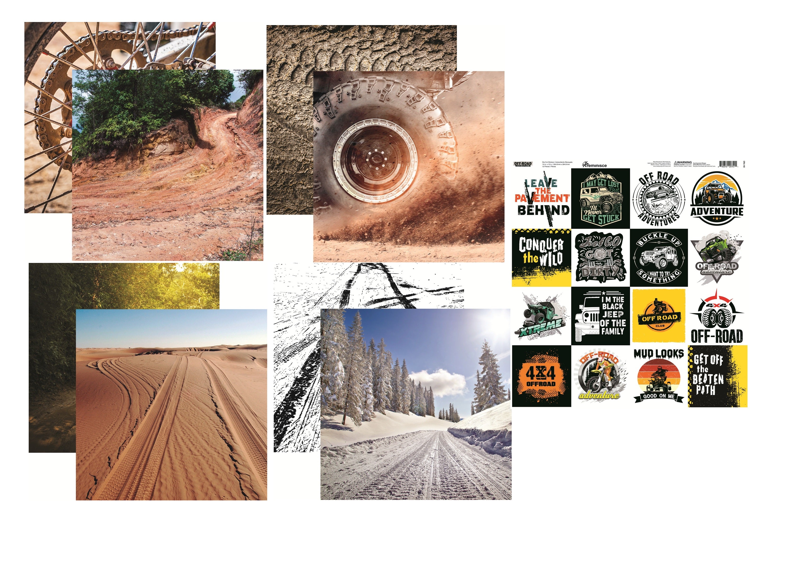 Off Road Adventures - 12X12 Scrapbook Papers and Stickers Set – Country ...