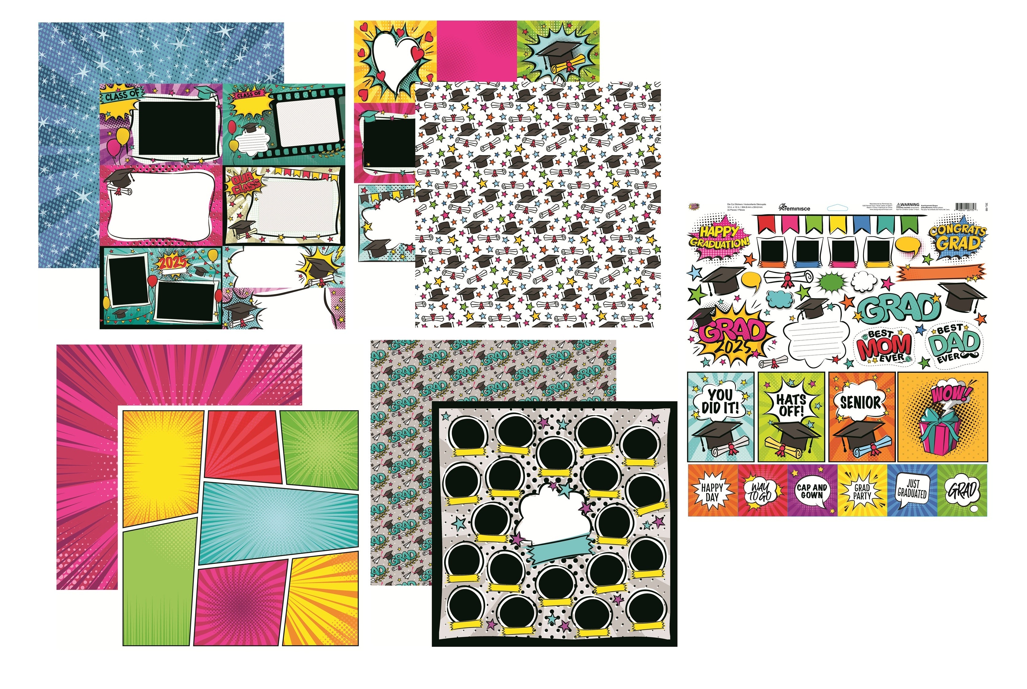 Our Class 12x12 Graduation Scrapbook Papers and Stickers Set – Country ...
