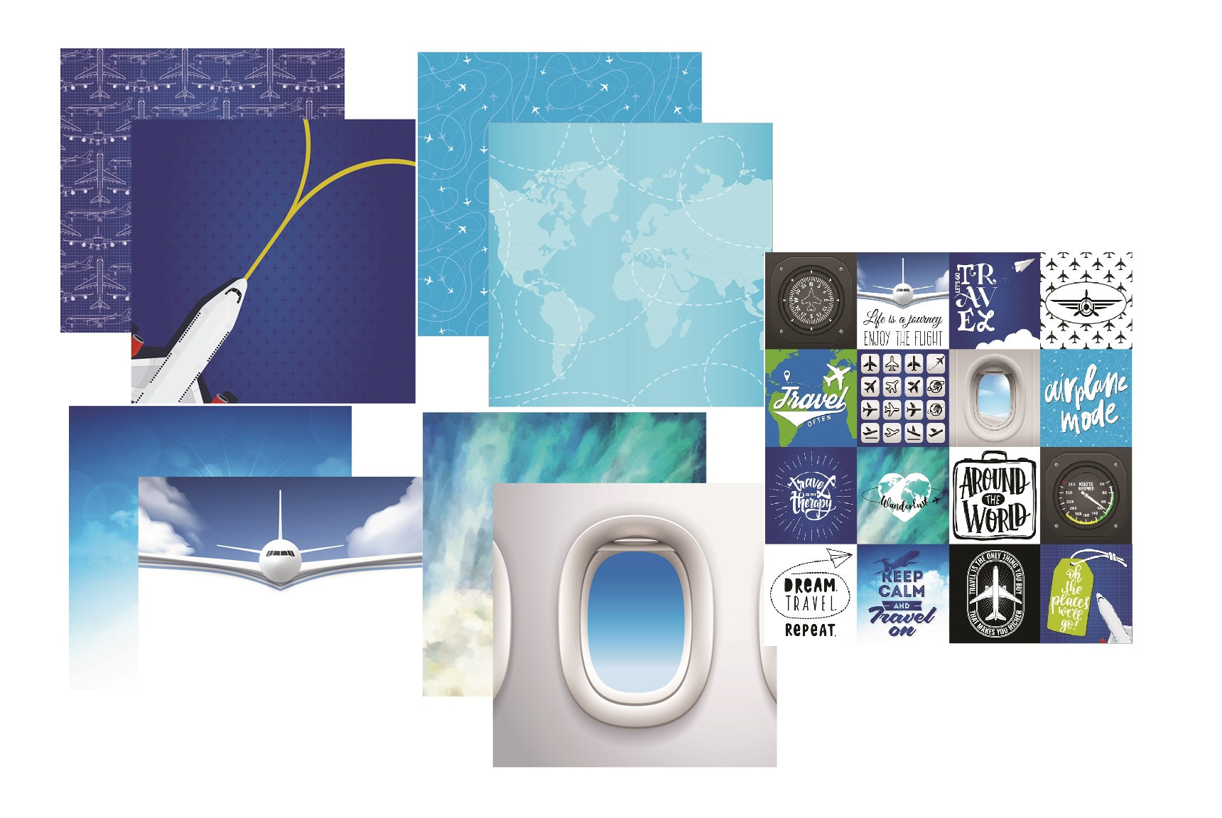 Take Flight 12X12 Travel Scrapbook Papers and Stickers Set – Country ...