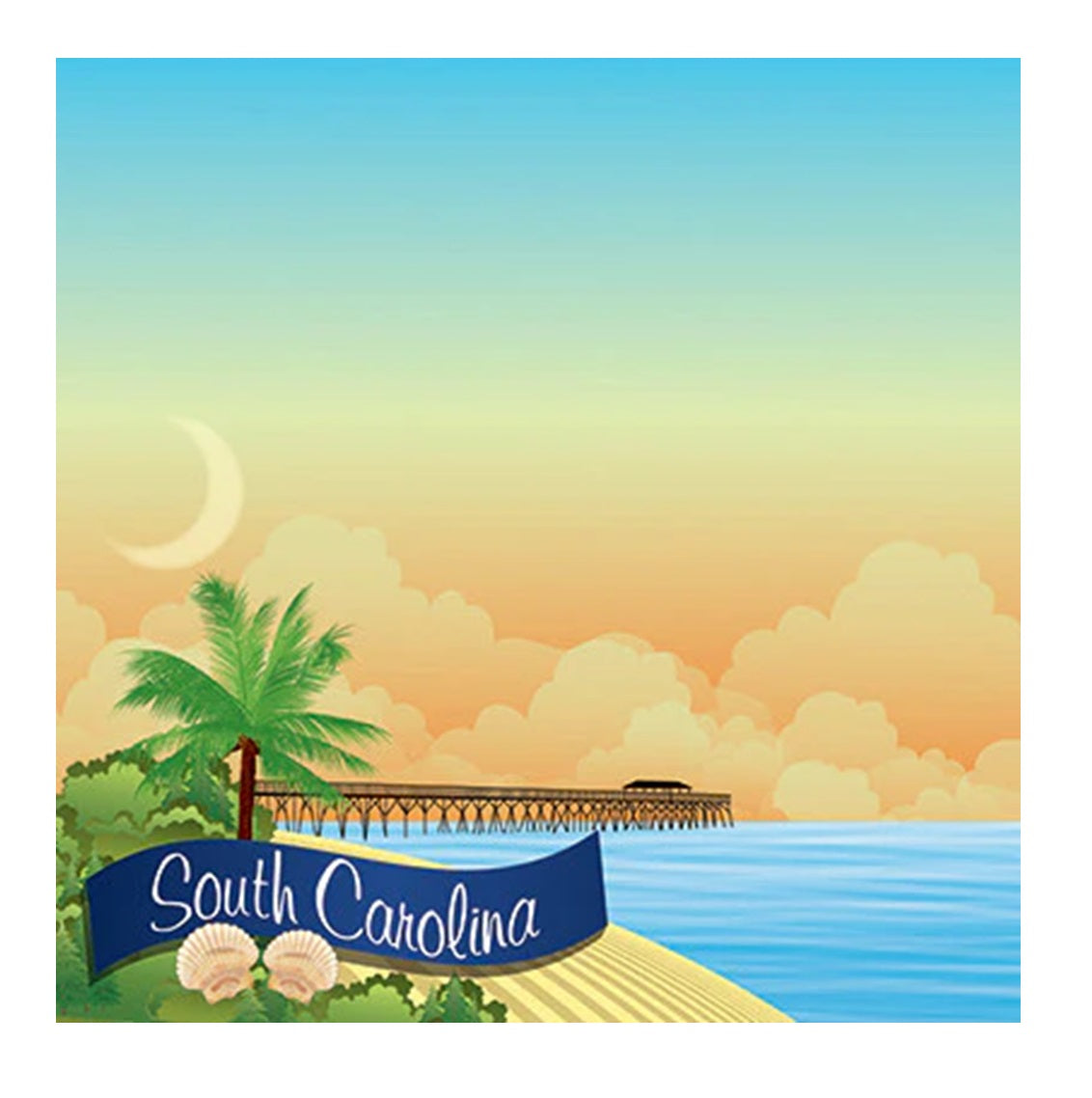 12x12 South Carolina State Travel Scrapbook Paper – Country Croppers