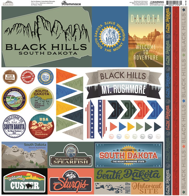 The Black Hills Travel 12x12 Stickers – Country Croppers