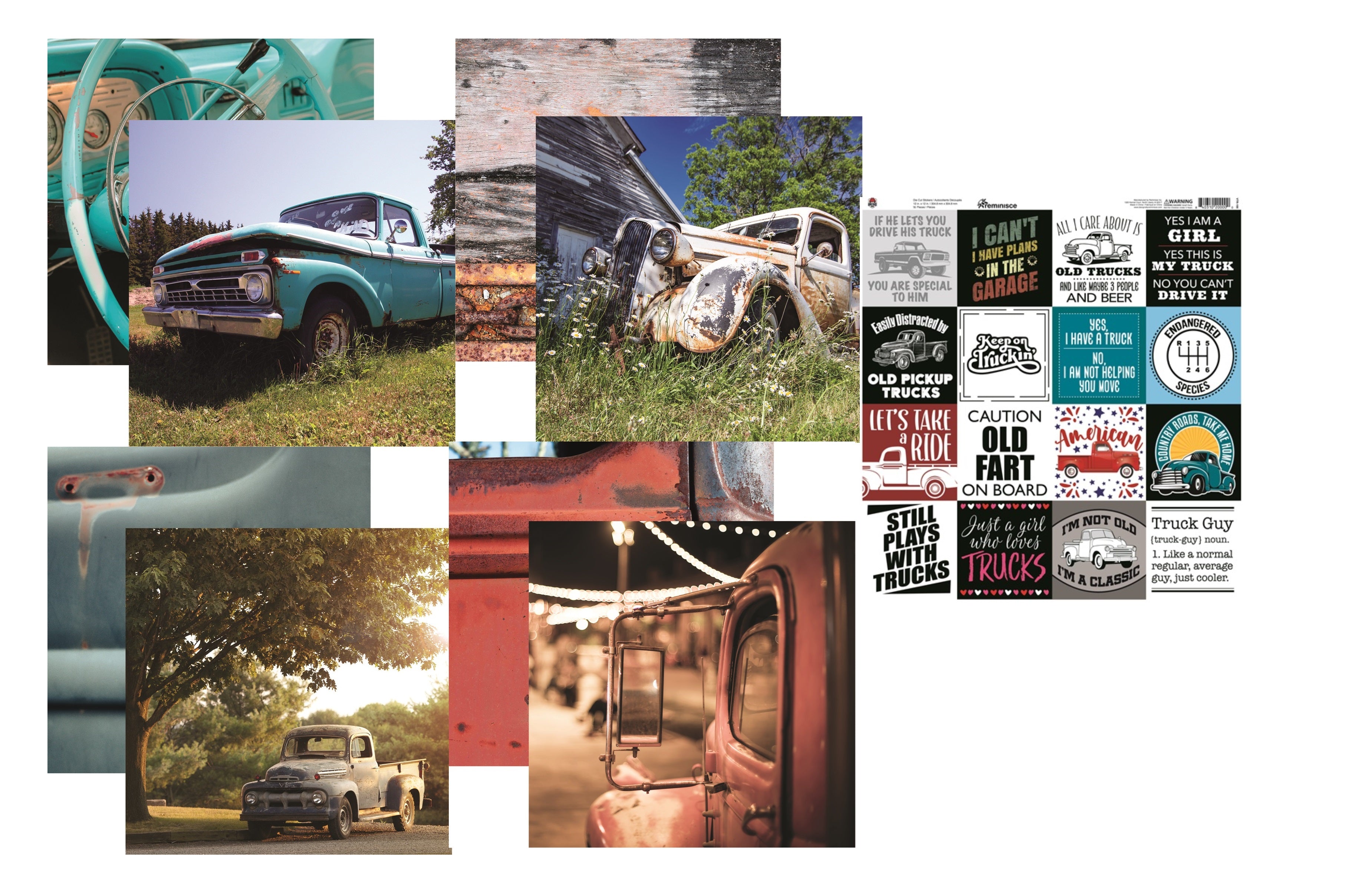 Vintage Trucks - 12X12 Scrapbook Papers and Stickers Set – Country Croppers