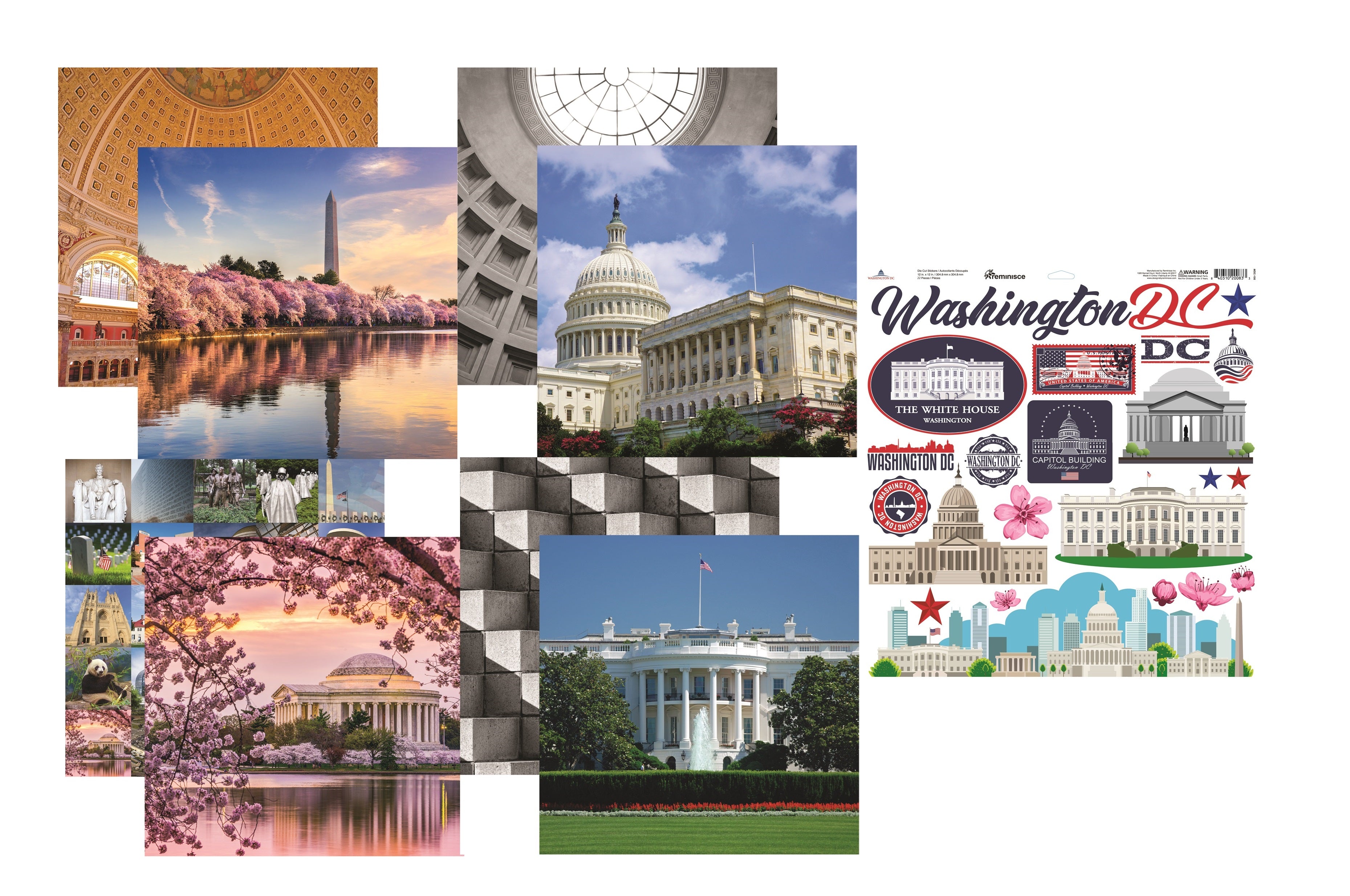 Washington DC - 12X12 Travel Scrapbook Papers and Stickers Set ...