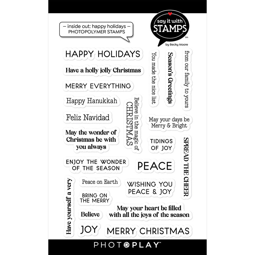 Inside Out Happy Holidays Sentiment Stamps Set by Photo Play – Country ...