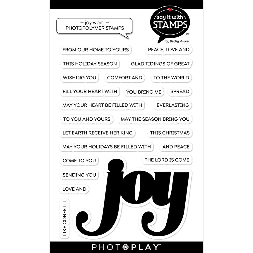Joy Word Stamps Set by Photo Play – Country Croppers