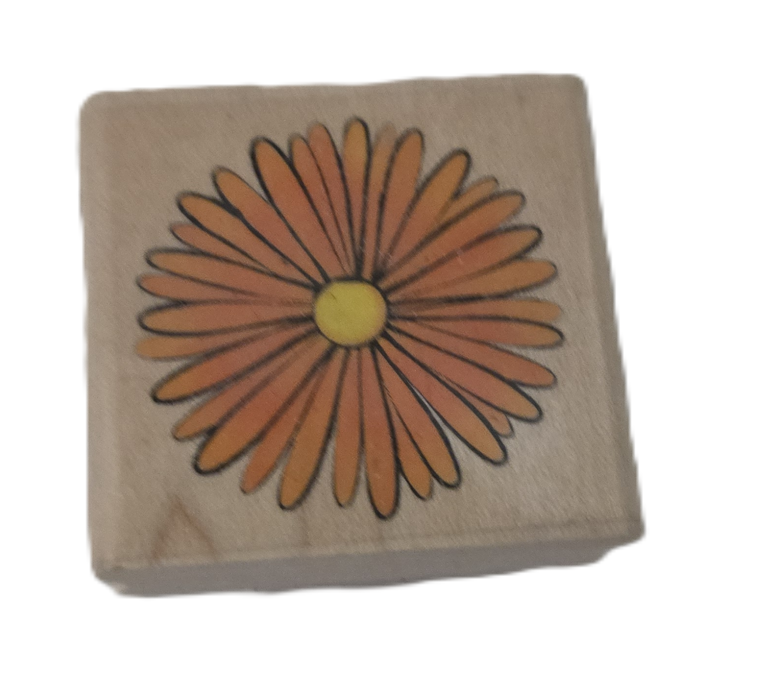 Small Gerber Daisy Flower Rubber Stamp Wood Block – Country Croppers