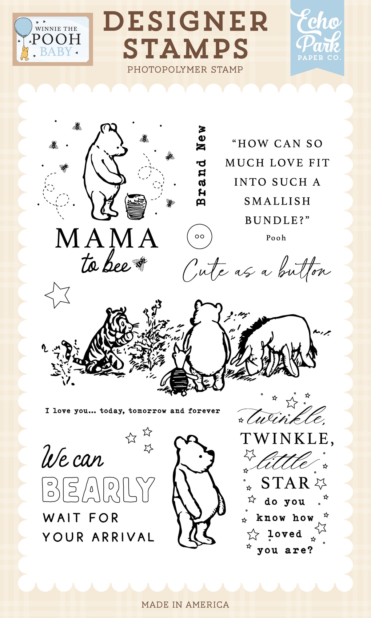 Winnie the Pooh Baby Bearly Wait Stamp Set – Country Croppers