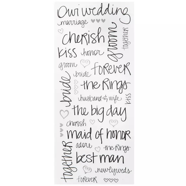 Wedding Handwriting Words Stickers Set – Country Croppers