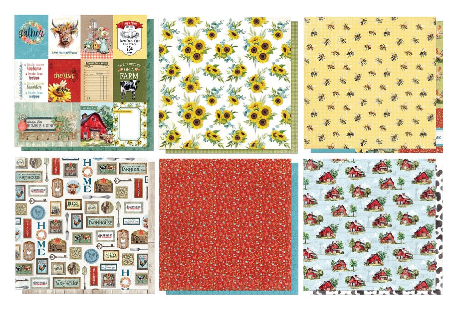 Willow Creek Farms- 12x12 Scrapbook Papers Assortment Set - 6 Sheets ...