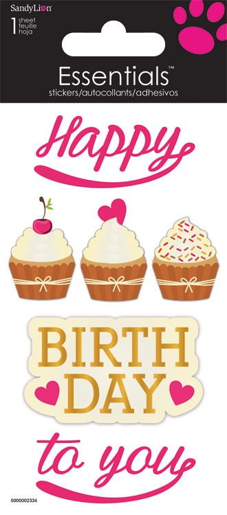 Happy Birthday Cupcakes 3d Scrapbook Stickers – Country Croppers