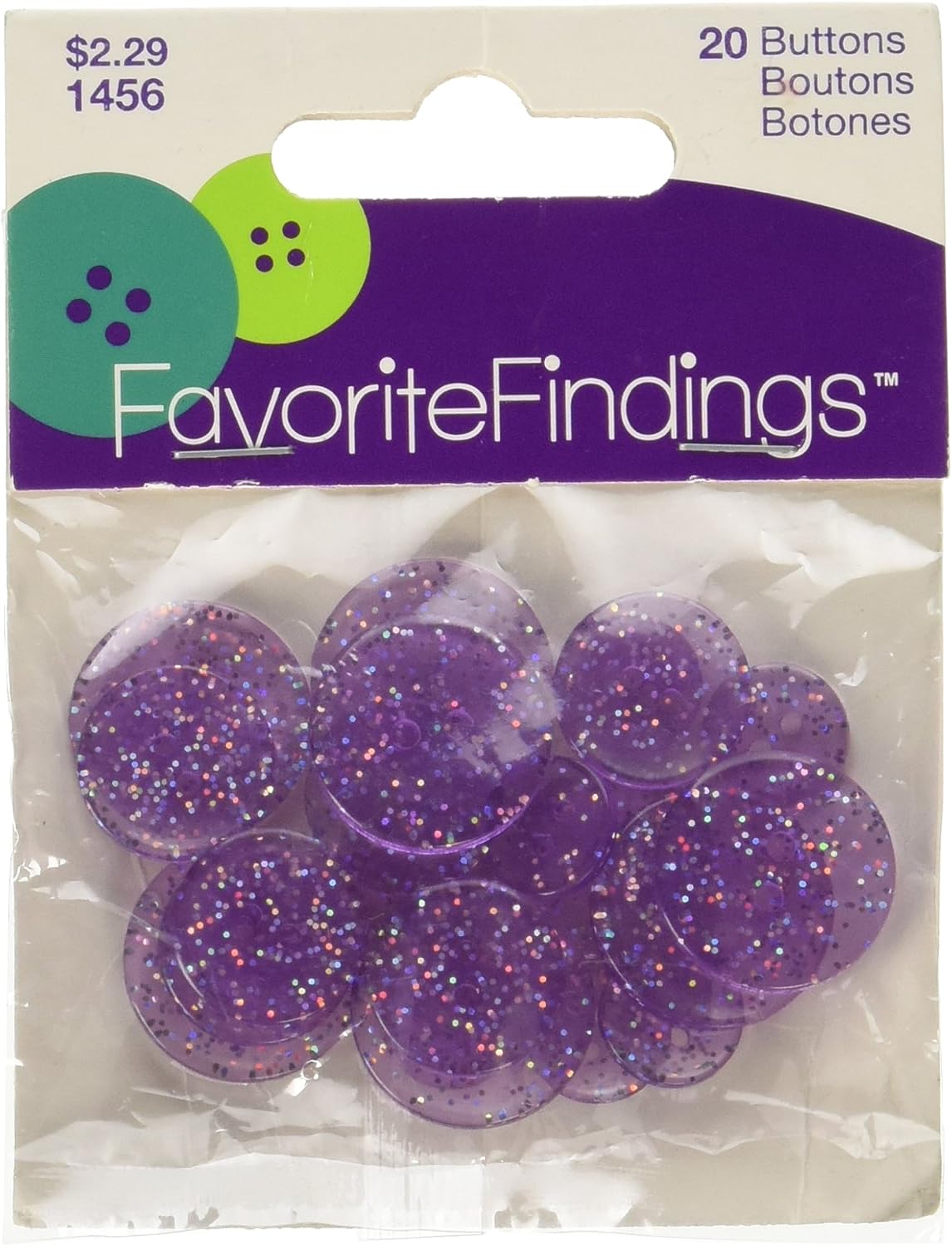Purple Grape Glimmer Clear Buttons Set - 20 Pieces – Country Croppers