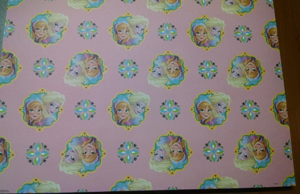 Frozen 12x12 Scrapbook Paper - Anna & Elsa Pink Print - 3 Sheets ...
