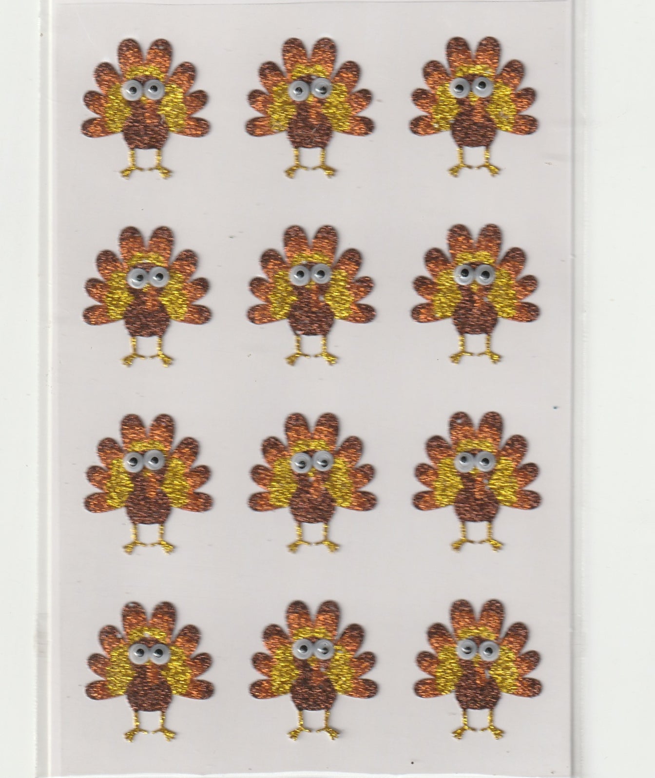 Glitter Turkey Thanksgiving Stickers with Wiggle Eyes – Country Croppers