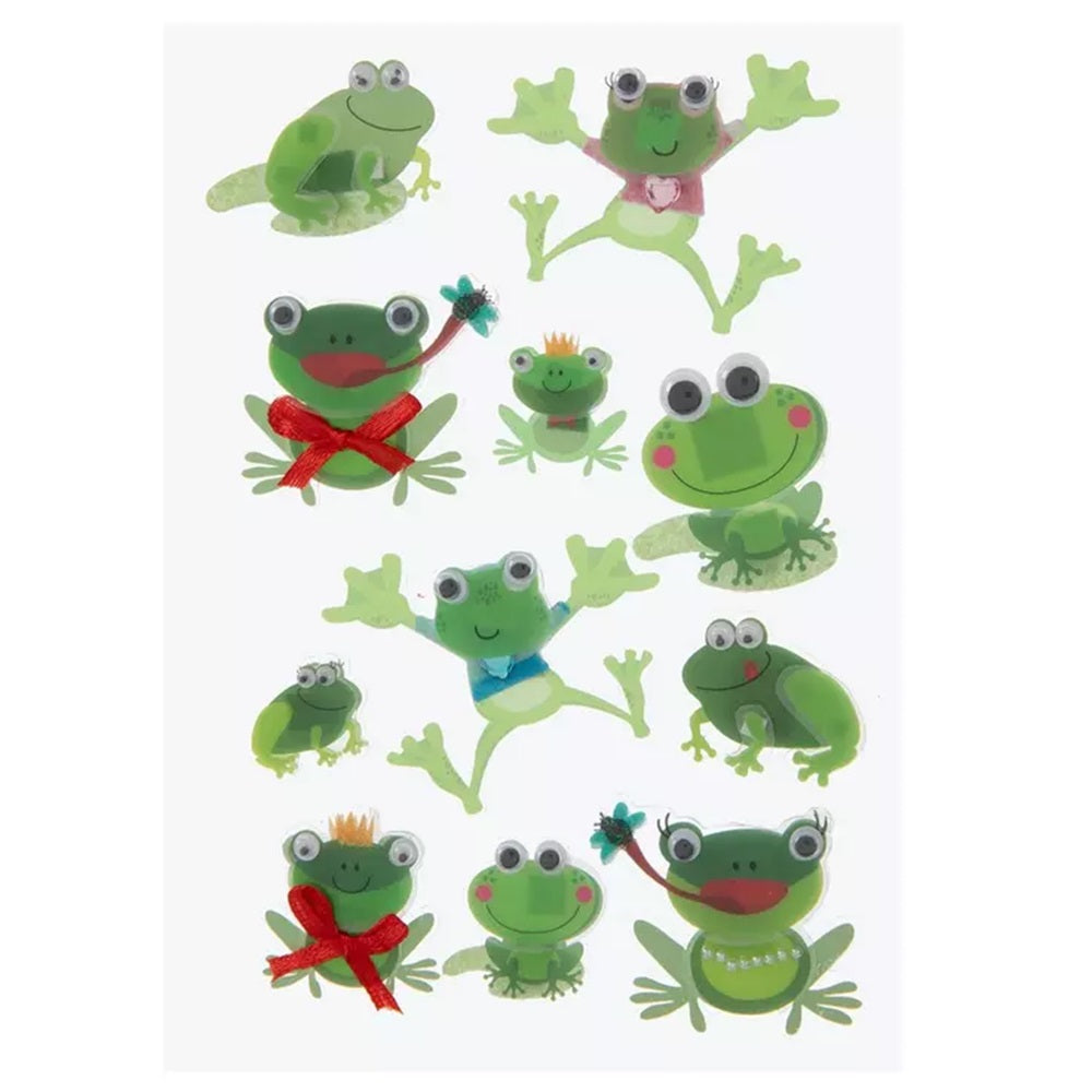 Frog 3D Stickers Set with Wiggle Eyes – Country Croppers